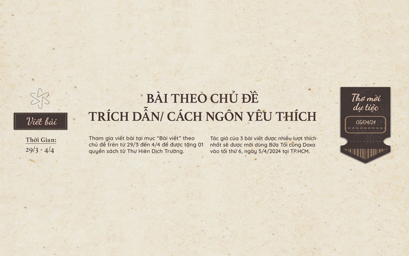 TRÍCH DẪN HOẶC CÁCH NGÔN YÊU THÍCH - Doxa Cafe